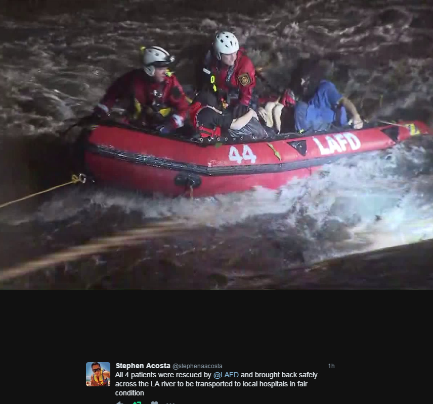 Los Angeles Firefighters Rescue Four From LA River in Atwater Village ...